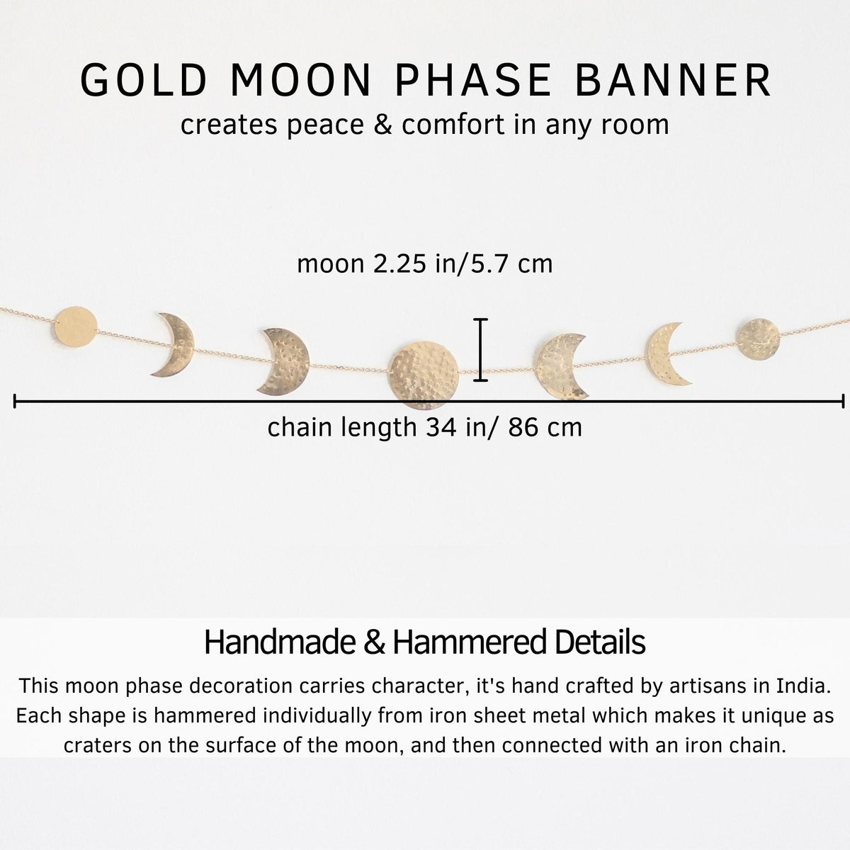 Moon Decor | Gold Banner (7 Moons) – BASE ROOTS